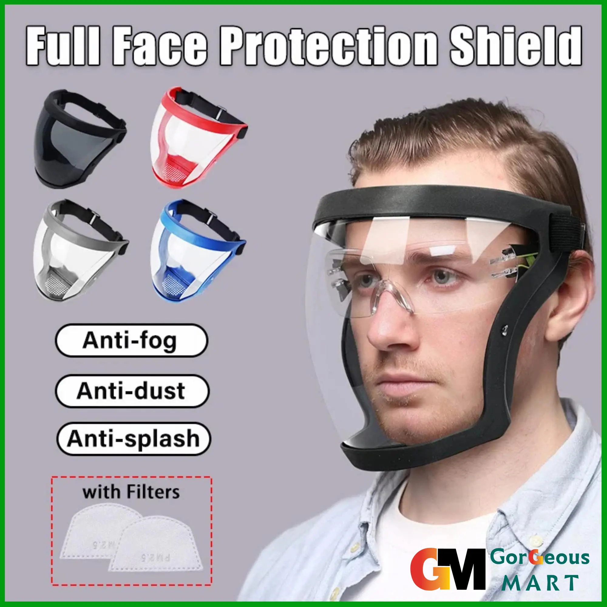 Full Face Protective Mask | Anti Fog-Anti Dust-Anti Splash